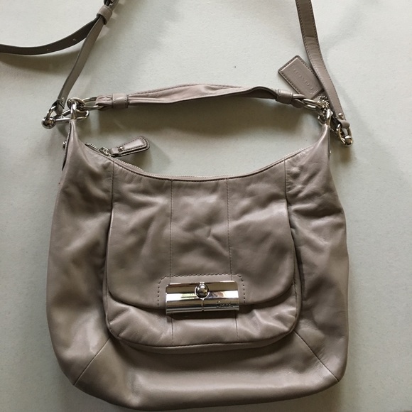 Coach | Bags | Coach Mushroom Colored Leather Crossbodyshoulder | Poshmark